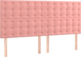 Box spring postel s matrací růžová 180x200 cm samet 3138102