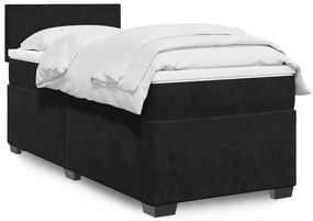 Box spring postel s matrací černá 100x200 cm samet 3288530