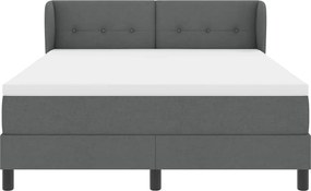 Postel s boxspringem s čelo Tmavě šedá 160 x 200 cm textil 3340032