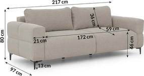 Béžová pohovka 217 cm Helio – Ropez