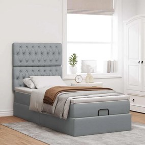 Osmanský rám postele s matrací světle šedá 90x190cm textil 3313202