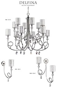 Jupiter 1596 - DE 12 CH - Křišťálový lustr DELFINA 12xE14/40W