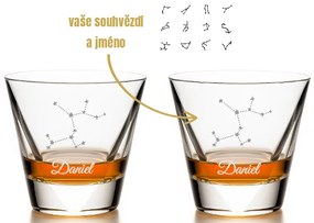 Dekorant Sklenice na lihoviny Triangle se souhvězdím a jménem 320 ml 2KS