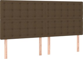Box spring postel s matrací a LED tmavě hnědá 200x200 cm textil 3135784