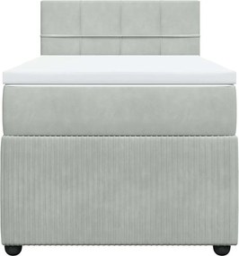 Box spring postel s matrací světle šedá 80 x 200 cm samet 3289890