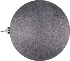 Velká vánoční ozdoba šedá glitter 20 cm plastová koule