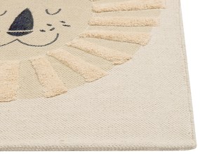 Dětský bavlněný koberec 80 x 150 cm béžový BALARI Beliani