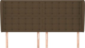 Čelo postele typu ušák tmavě hnědé 163x23x118/128 cm textil 3118399