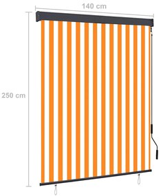 vidaXL Marketos Venkovní roleta 140 x 250 cm bílooranžová