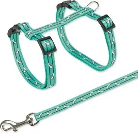 TRIXIE Postroj s vodítkem pro kočky černá 27-45 cm/10 mm / Nylon / Obv