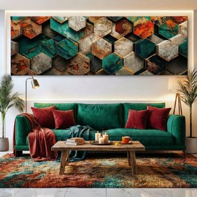 Obraz na plátně - Smaragdové úly FeelHappy.cz Velikost obrazu (šířka x výška): 180 x 60 cm