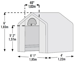 Fóliovník Shelterlogic 1,8x1,2 m PE Dekorhome