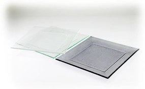 BDK-GLASS Servírovací tác MAXIM 25x25cm Barva: Šedé sklo