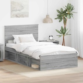 Rám postele Šedá Sonoma 100 x 200 cm Masivní borové dřevo 3410641