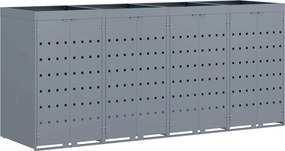 Úložný box na 4 popelnice Světle šedá 272 x 77,5 x 121,5 cm 3394750