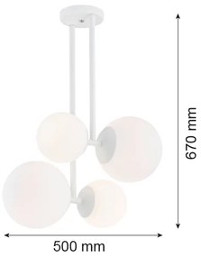 Argon 1644 - Lustr na tyči ASPEN 4xE27/15W/230V bílá