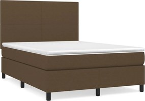 Box spring postel s matrací tmavě hnědá 140x200 cm textil 3141620