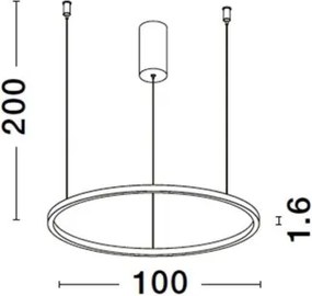 Závěsné LED svítidlo NOVA LUCE TARQUIN 59W 3000K 9345609 stmívatelné Triac