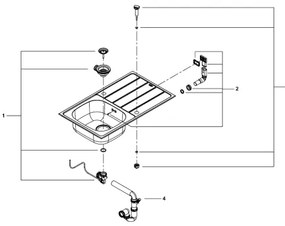 GROHE 31562SD1 - Sada kuchyňského dřezu a baterie BAU 860 x 500 mm nerez