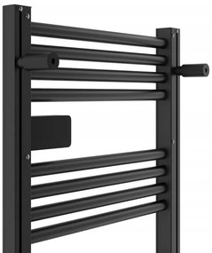 Erga Pago, elektrické topné těleso 960x540 mm s digitálním termostatem, 500W, černá matná, ERG-LAV-GRZE-E-ALU-960540-BK