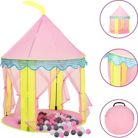 vidaXL Dětský stan na hraní s 250 míčky růžový100x100x127 cm [3107746] Barva: Vícebarevné 2