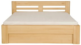 Drewmax LK211 BOX 200x200 cm dřevěná postel masiv dub dvojlůžko