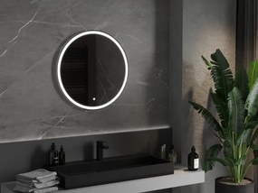 Mexen Gobi, LED kulaté koupelnové zrcadlo s podsvícením 70 cm, 6000K, ochrana proti zamlžování, 9801-070-070-611-00
