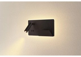 SLV 1003456 Somnila Flex, nástěnné svítidlo k posteli, LED 13W 3000K, černá, verze vpravo, USB přípojka