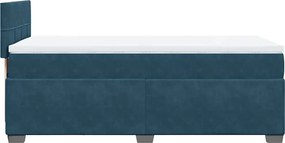 Box spring postel s matrací modrá 90 x 190 cm samet 3288502