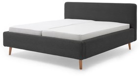 Tmavě šedá čalouněná dvoulůžková postel 180x200 cm Mattis Cord – Meise Möbel