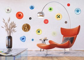 Samolepka na zeď Barevné Knoflíky | 65 x 85 cm | DF1027