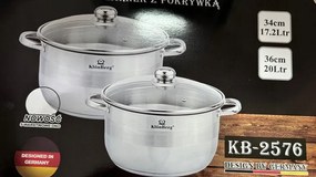 2KS Gastronomických Hrnců Klonberg KB-2576 17/2,20 L, Průměr 34/36