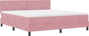 Postel s boxspringem s čelo Růžová 180 x 200 cm samet 3339127