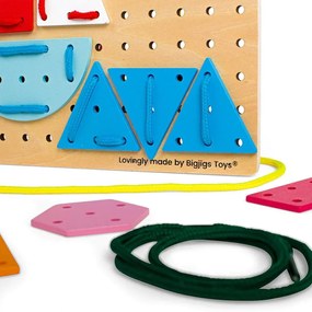 Bigjigs Toys šněrovací hra Geometrické tvary