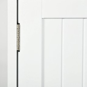 Kleankin Nástěnná skříňka do koupelny - Zavěsná skříňka s 2 dveřmi a 2 šuplíky pro moderní kuchyň 50,8x17,8x66 cm Bílá