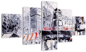 Obraz - Ulice v Paříži, olejomalba (125x70 cm)