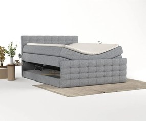 Šedá boxspring postel s úložným prostorem 180x200 cm Blend – Maison de Rêve
