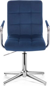 LuxuryForm Židle VERONA VELUR na stříbrném kříži - modrá