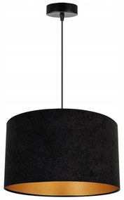 Závěsné svítidlo MEDIOLAN, 1x černé/zlaté textilní stínítko, (fi 35cm)