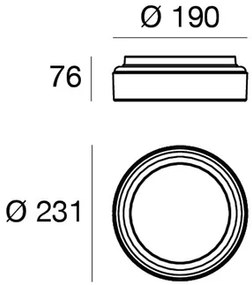 Linea Light CA076DWHMDD Iside, bílé stropní/nástěnné svítidlo, 10W LED 2700K, prům. 23,1cm