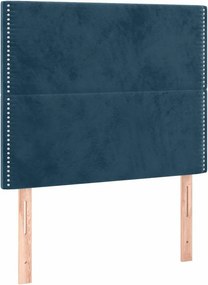 Čelo postele tmavě modré 100x5x118/128 cm sametové 3116238