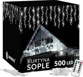 Sople 500 Led Venkovní Osvětlení 22,5 m Pilot Flash Girlanda Světelná Záclona