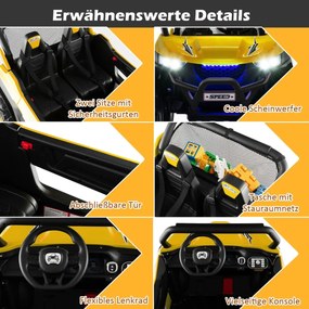 Costway 2místné 12V dětské auto s hudbou a světlomety 118 x 74 x