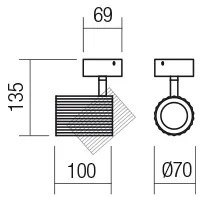 Redo group Redo Delphi, bílé stropní/nástěnné nastavitelné svítidlo, 1x7W GU10, ø7cm, výška 10cm