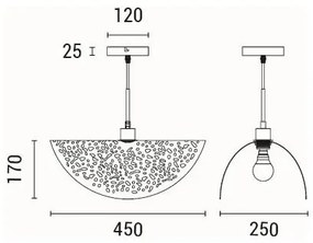 Lustr na lanku GALILEA 1xE27/15W/230V černá