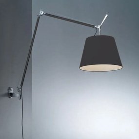 Artemide Tolomeo Wall Mega černá lampa se stmívačem, 1x150W E27, černé stínítko prům. 42cm, max. délka 185cm