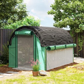 Outsunny Skleník 3 x 2 m Fóliový Skleník se 6 Okny, Rolovacími Dveřmi a Bočními Stěnami, UV-Odolný Fóliový Tunel, Zimní Skleník pro Rajčata s Ukotven…
