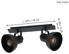 Eglo 43432 - Bodové svítidlo BARNSTAPLE 2 2xE27/40W/230V