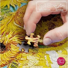 CHERRY PAZZI Puzzle Kočka a umění / 1000 dílků / 50 × 70 cm