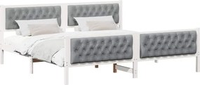 Rám postele Světle šedá 200 x 200 cm Masivní borové dřevo 3394272
